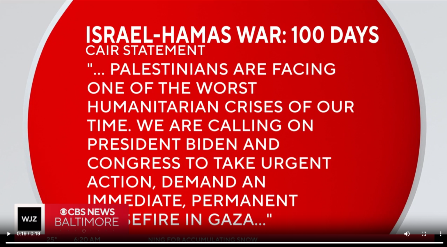 CAIR Statement on 100 Days of Gaza Genocide (Video)