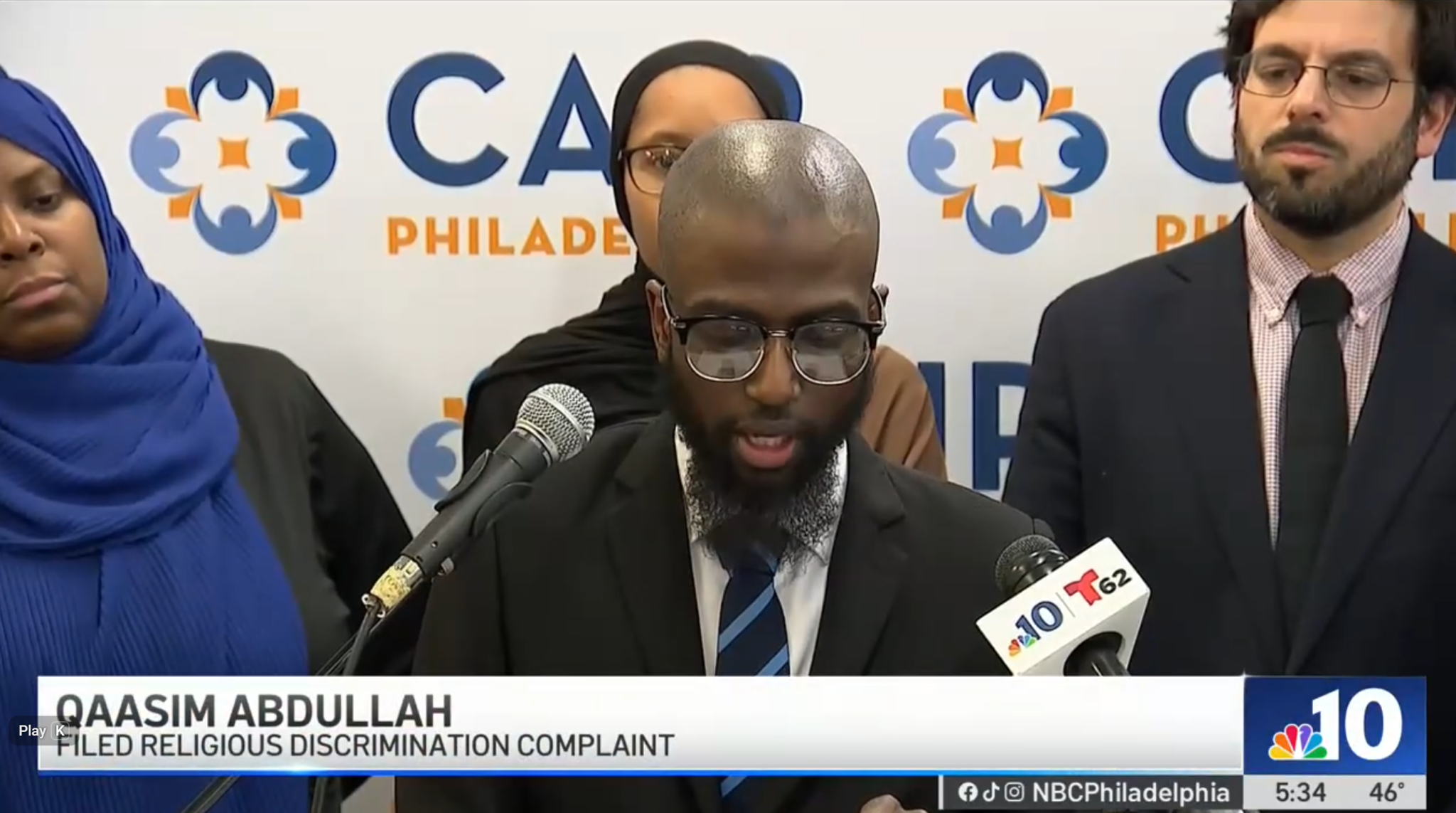 Video: CAIR-PA Files PHRC Complaint on Behalf of Muslim Trainee Who Was ...